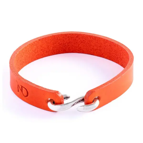 N'DAMUS LONDON N.d.a.m.u.s London Leather Bracelet With Hook Closure - Orange