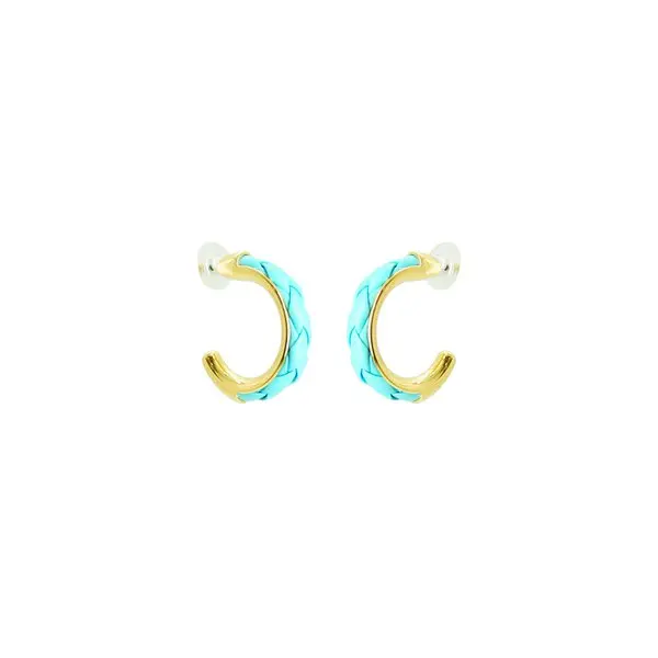 GISSA BICALHO Handmade Acrylic Earring Hoop Oca And Trece Turquoise - Blue