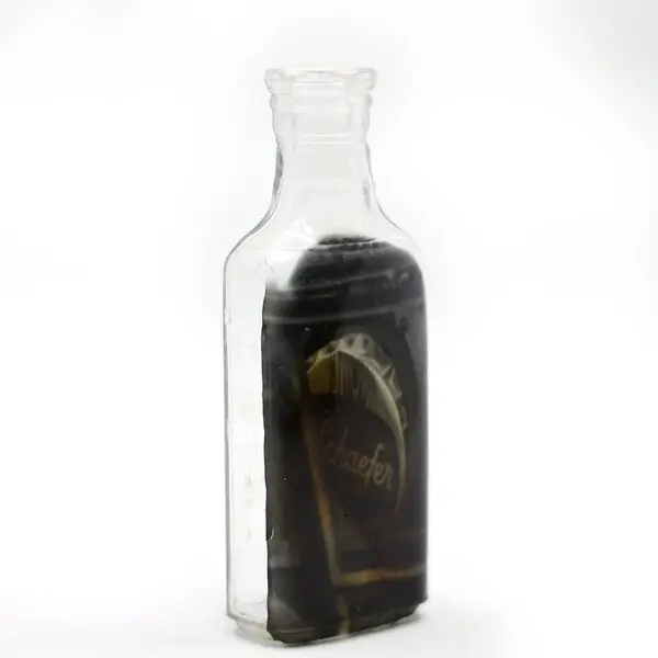 BABS BOUTIQUE NYC Babs Hand-printed Schaefer Cap Vintage Bottle Art - Black