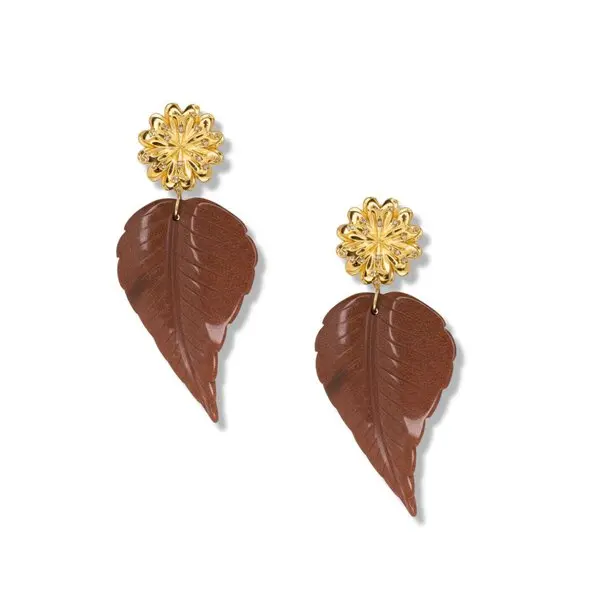 JAREDJAMIN Chrysanthemum Clip On Earrings Sandstone - Gold