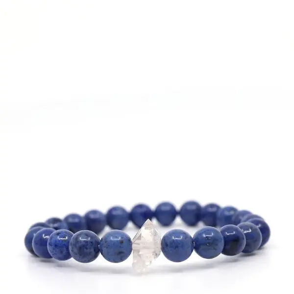 Shar Oke Dumortierite & Herkimer Diamond Bracelet - Blue