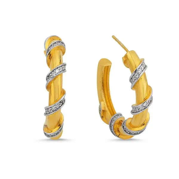 LINYA JEWELLERY Emily Stone Hoop Earrings - White