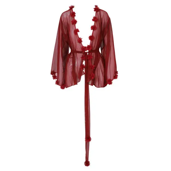 BELLE ET BON BON Fifi New Edition Backless Short Petal Kimono - Red
