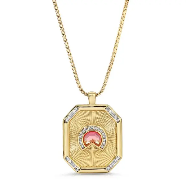 GLAMROCKS JEWELRY Daybreak Medallion Necklace- Sun - Yellow