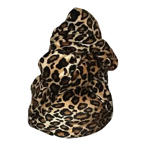 ROMER MILLINERY Twisturban Turban In Leopard Print Stretch Velvet - Brown