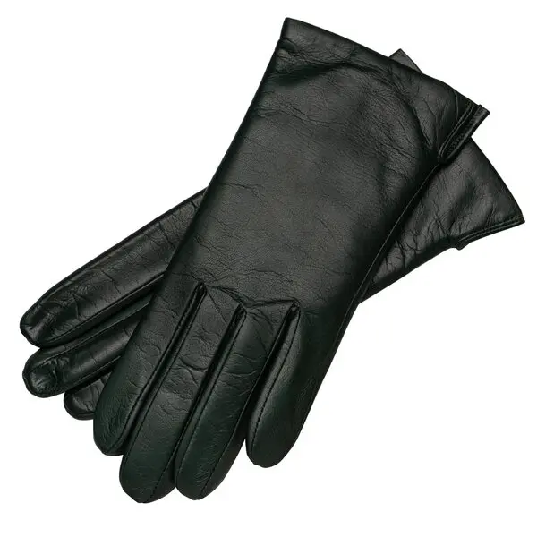 1861 GLOVE MANUFACTORY Sienna Minimalist Leather Gloves - Black