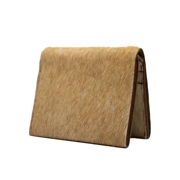 GODI. Handmade Cow Hair-on-hide Bifold Wallet – Neutral - Brown
