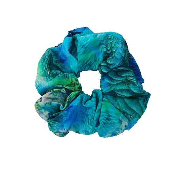 TRAMP IN DISGUISE Dacinis Printed Silk Scrunchie - Blue