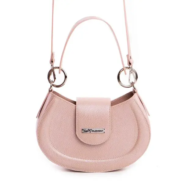 THE 5TH ELEMENT Neutrals Alma Crossbody And Shoulder Bag In Rose Leather - Black