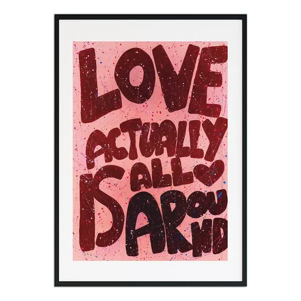 Jessica Slack Studio Love Actually Is All Around: Large Abstract Print - Red