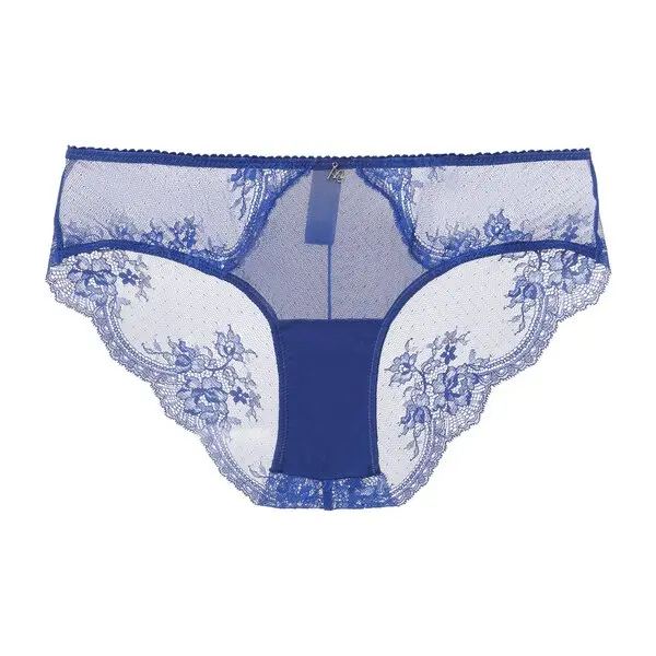 AMOUR D'AGNETTE Kim Stretch Lace & Mesh Cheeky Sapphire - Blue