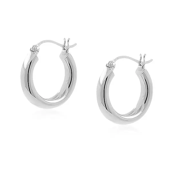 Côté Caché Creole Chunky Hoop Earrings - Silver