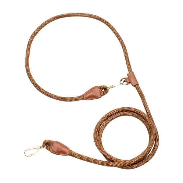 Zoë Pet Atelier Paracord Crossbody Dog Leash Caramel - Brown