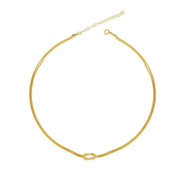 SPERO LONDON Knot Chain Choker Necklace In Sterling Silver - Gold