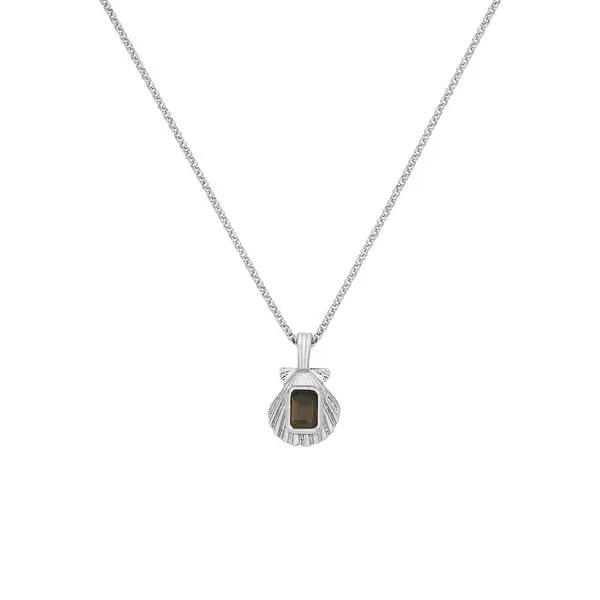 ZOË & MORGAN Brown / Silver Cordelia Necklace Sterling Silver, Smoky Quartz - Brown/silver