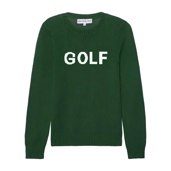 ELLSWORTH + IVEY Classic Golf Crewneck And Ivory - Green