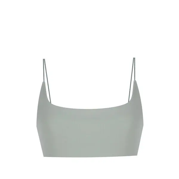 YORSTRULY Skinny Bra Colour Seaweed Sports Bralette With Spaghetti Straps - Green