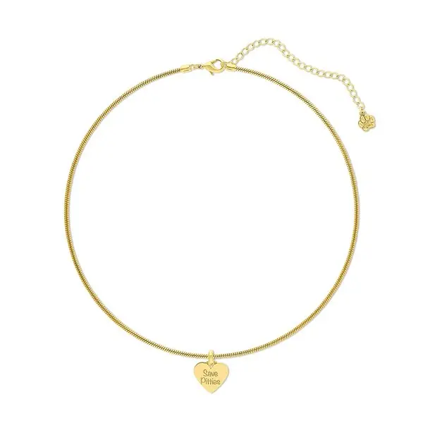 CLOUD HAVEN Gentle Soul Heart Tag Necklace - Gold