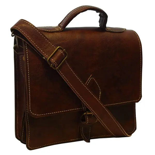 BERBER LEATHER The Casablanca Mini Satchel In Dark - Brown