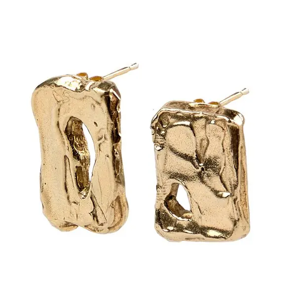 DE ROMS Abstract Molten Soulmate Earrings Vermeil - Gold