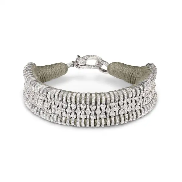 CARAVAN OF STONES Neutrals Cashmere Earth Stacker Adjustable Diamond Thread Bracelet - Gray