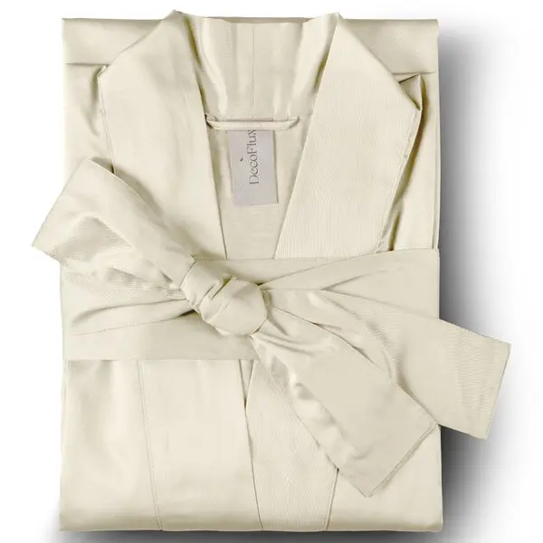 DECOFLUX HOME Neutrals Cotton Sateen Maternity Robe Antique Mt - White