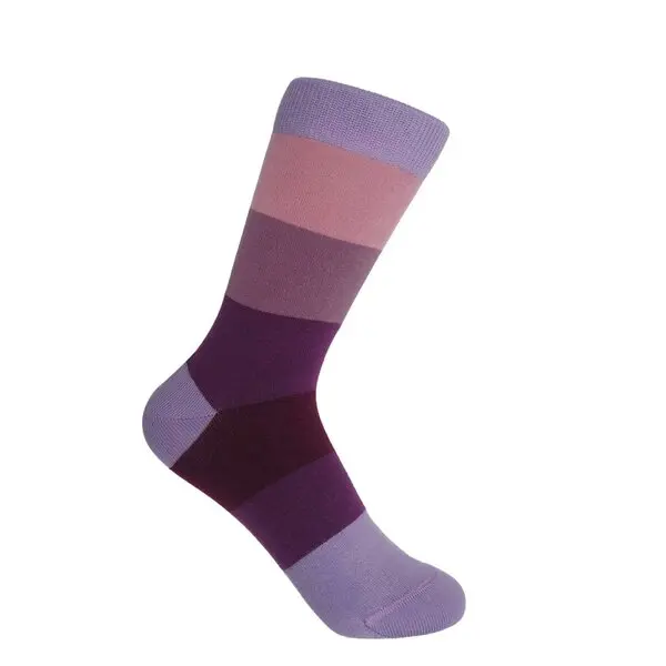 PEPER HAROW - MADE IN ENGLAND Block Stripe Socks – Twilight - Purple