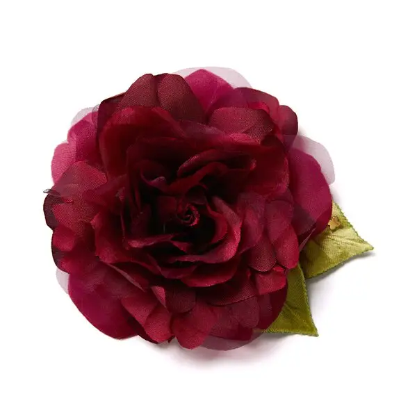HELENA SIMON The Small Rose Floral Brooch - Red