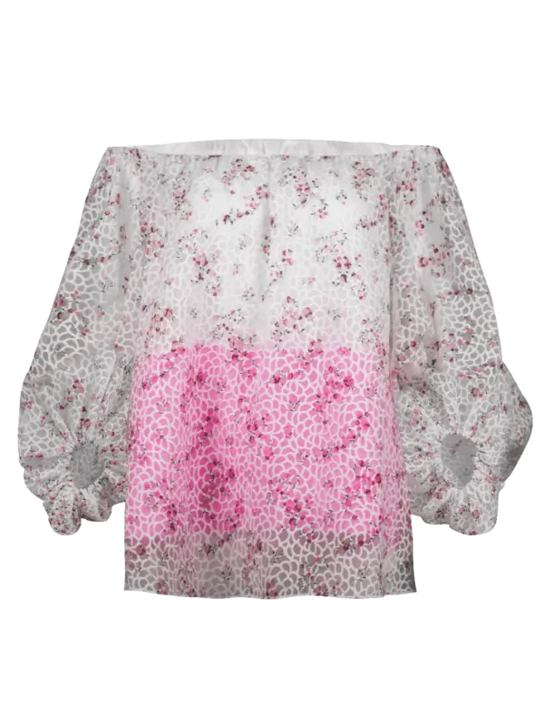 HELENE GALWAS Fibi Floral Car Blouse - White