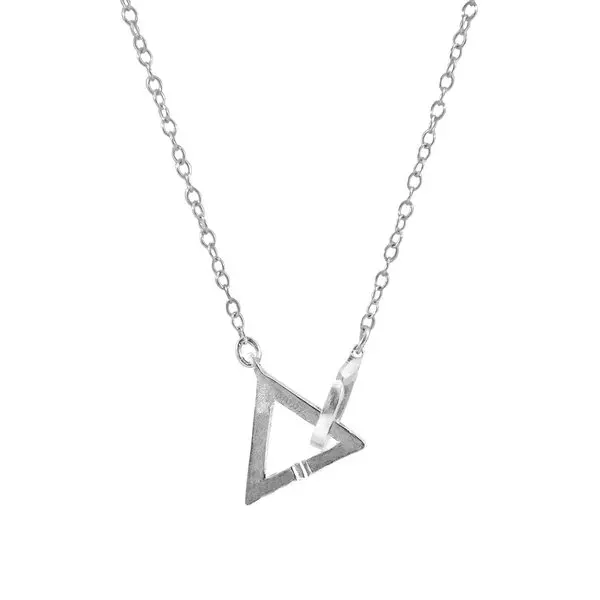 ANCHOR & CREW Geometric Triangle Link Paradise Necklace Pendant - Silver