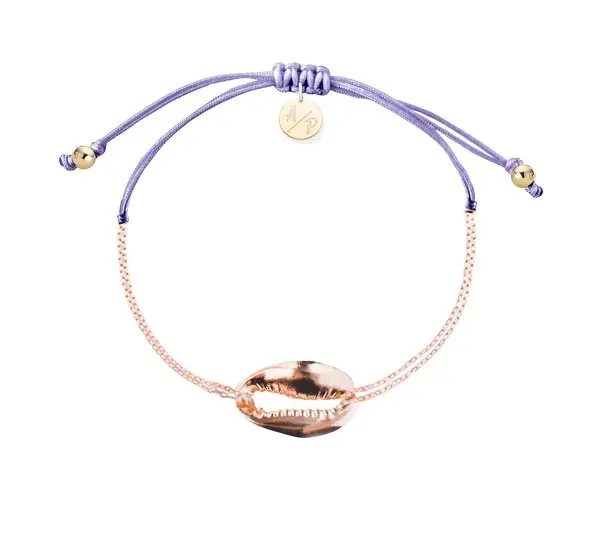 ADRIANA PAPPAS DESIGNS Mini Metal Shell Chain Bracelet & Purple - Pink