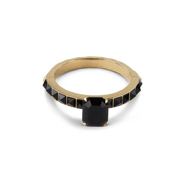 KASUN LONDON Emerald Cut Crocodile Ring - Gold