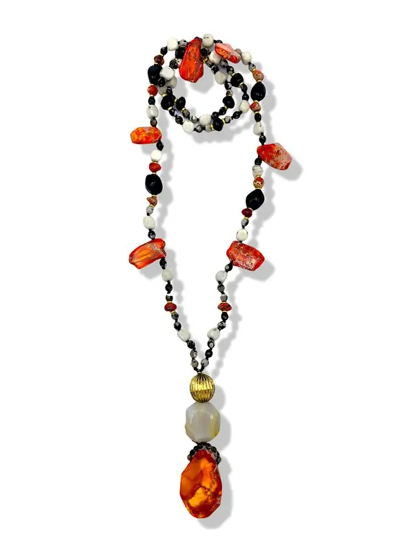 JAREDJAMIN Neutrals / Black / Red Firestarter Necklace - Black/red