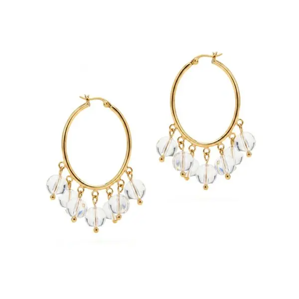JAREDJAMIN Daniela Hoop Quartz Earrings - Gold
