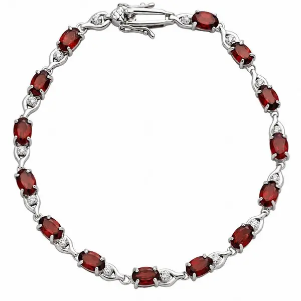 BELINDA JEWELZ Red / Silver Elora Garnet Vintage Tennis Bracelet - Red/silver