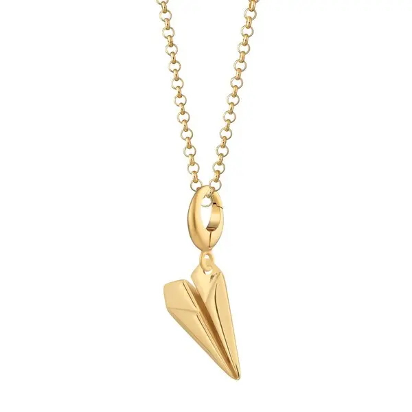LILY CHARMED Plated Paper Plane Charm Necklace - Gold