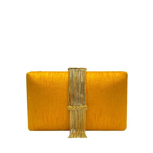 SIMITRI Fringe Clutch - Gold