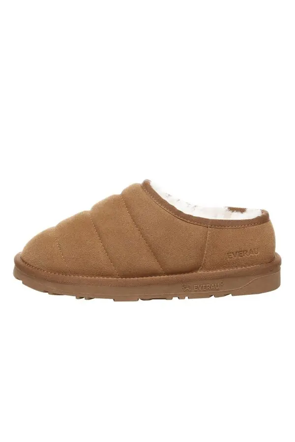 EVERAU AUSTRALIA Jaeger Low Ankle Slippers In Chestnut - Gold