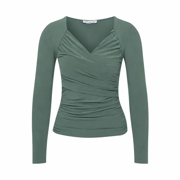 MAAN ISTANBUL Folds Detail Dusty Moss Blouse Wild Bella - Green