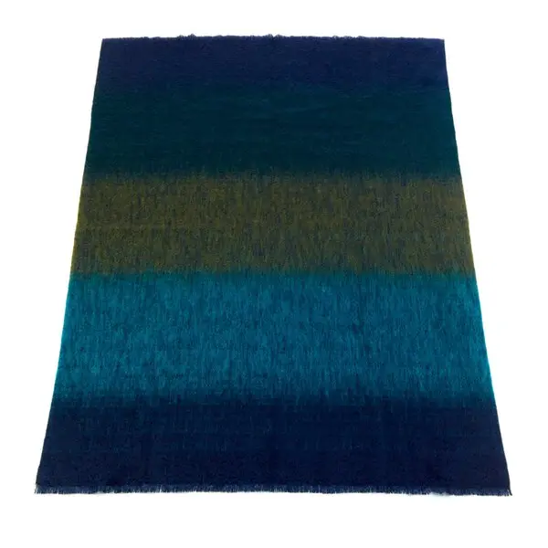 ELISKÁ Large Mohair Shaded Throw In Midnight