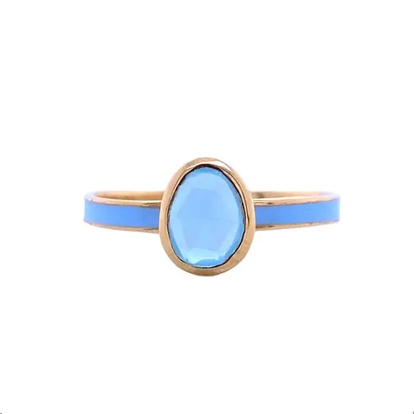 GEM BAZAAR JEWELLERY Blue / Gold Tutti Frutti Blue Ring - Blue/gold