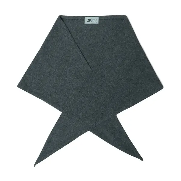 2KSTYLE Suzie Wool-blend Triangular Knit Scarf - Grey