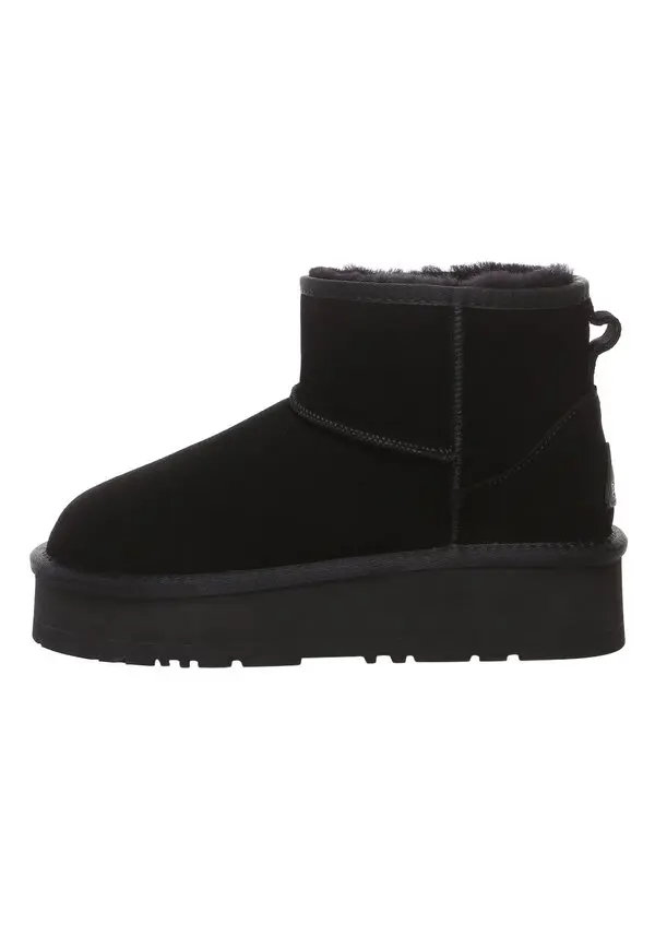 EVERAU AUSTRALIA Dusky Leather Platform Short Boots - Black