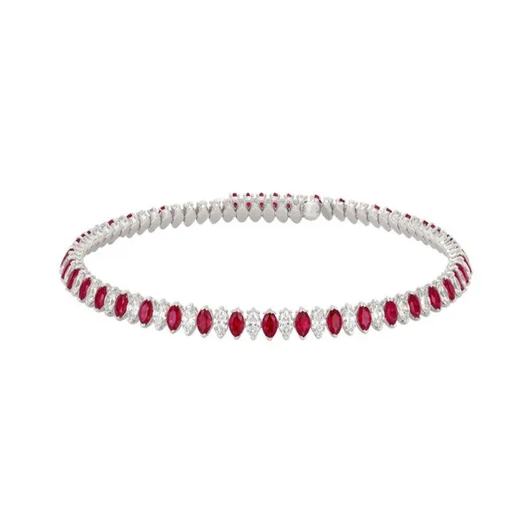TALITA LONDON Marquise Choker Ruby And White - Red