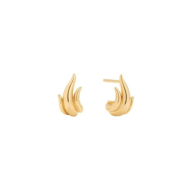 VANCHI Flame Stud Earrings - Gold
