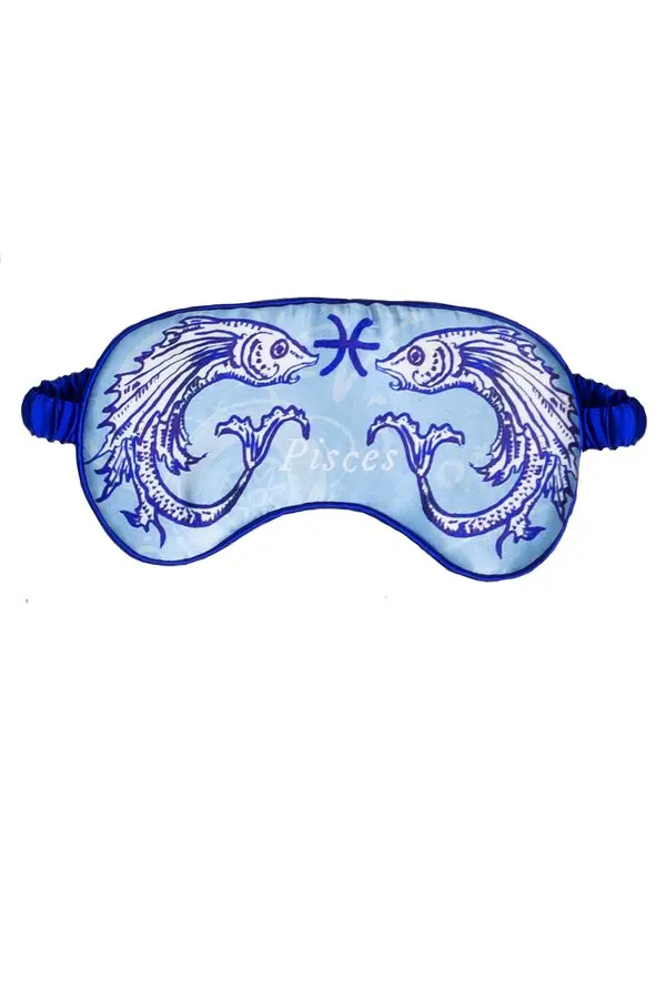 JESSICA RUSSELL FLINT Silk Eye Mask Pisces - Blue