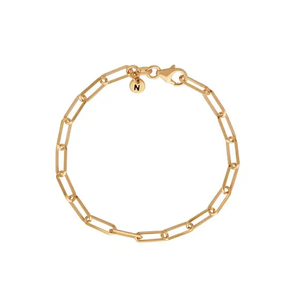 NELLOU JEWELLERY Triangular Paperclip Bracelet Plated Sterling Silver - Gold
