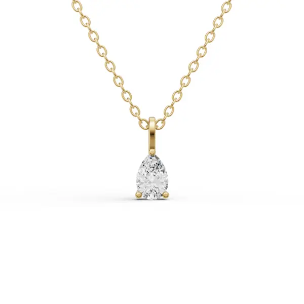 SEREIA OFFICIAL 14k 0.25 Ct Lab Grown Pear Shape Diamond Solitaire Pendant With Bail Yellow - Gold