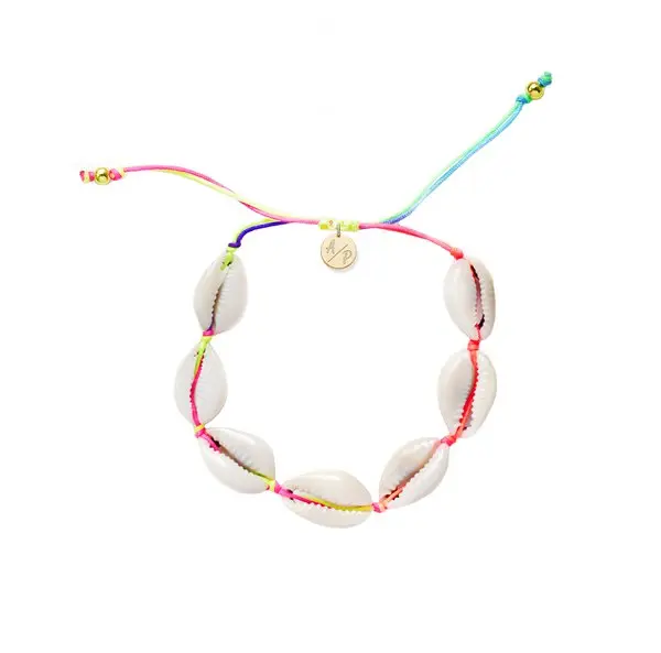 ADRIANA PAPPAS DESIGNS Mini Natural Shell Bracelet On Colored Cord - Pink