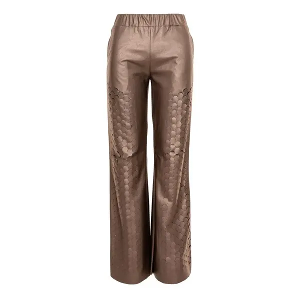 SILVIA SERBAN Laser Cut Bronze Trousers